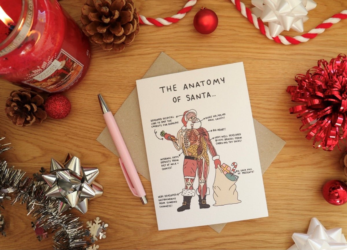 Christmas Card 5x7" The Anatomy Of Santa // Santa Claus, Father Christ ...