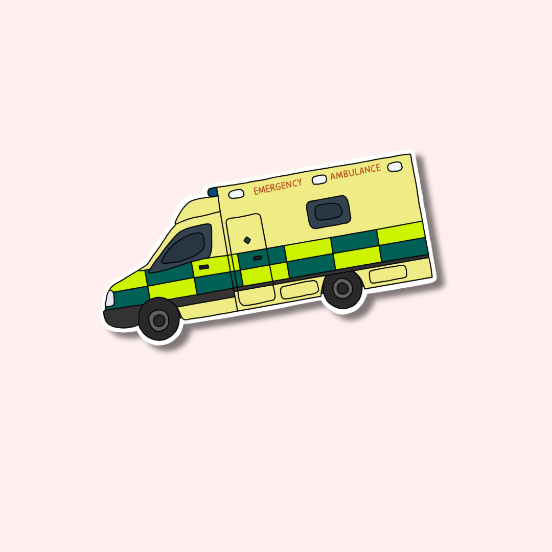 Ambulance Glossy Vinyl Sticker – The Awesome Anatomy Company